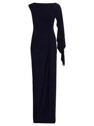 Amsale Draped One-sleeve Gown - Navy