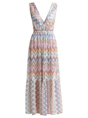 MISSONI Zigzag V-neck Maxi Dress