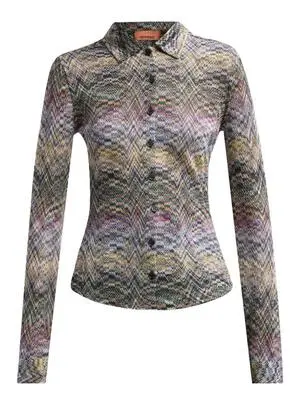 MISSONI Zigzag Metallic Knit Shirt