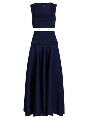 Black Halo Pamina Two-piece Midi-dress Set - Navy