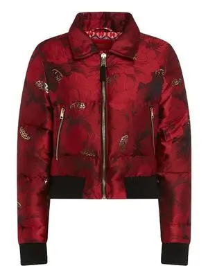 La DoubleJ La Comasca Puffer Bomber - Jacquard Ruby Red