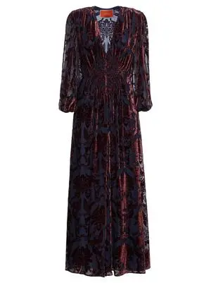 La DoubleJ Long Camerino Dress - Cherubs Devore Blue