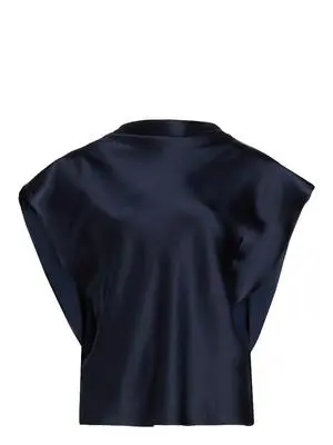 Tanya Taylor Adrien Satin Crepe Top - Anthracite