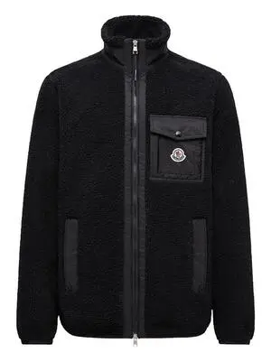 Moncler Zip-up Sweatshirt In Teddy - Black