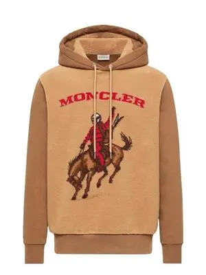 Moncler Hoodie In Teddy Light Brown