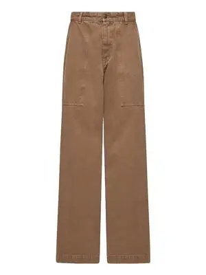 Moncler Pants In Cotton - Brown