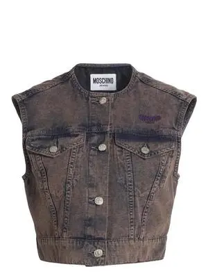 Moschino Sleeveless Denim Waistcoat - Multi Grey
