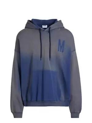 Moschino Monogram Logo Gradient Cotton Hoodie - Multi Blue