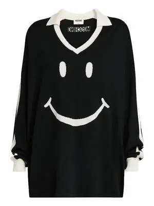 Moschino Smiley Face Wool Sweater - Multi Black