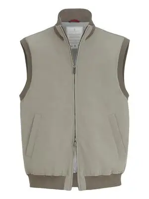 Brunello Cucinelli Bonded Nylon Vest With Thermore Padding - Military