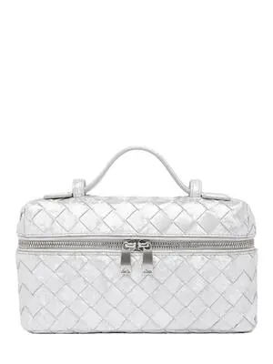 BOTTEGA VENETA Bang Bang Metallic Satin Leather Vanity Case