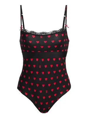 Moschino Intimo Donna M Hearts Bodysuit - Multi Black