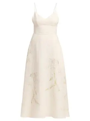 Alberta Ferretti Floral Linen Maxi Dress - Multi