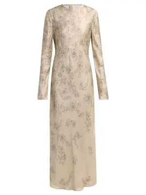 Alberta Ferretti Floral Satin Maxi Dress - Multi Blue