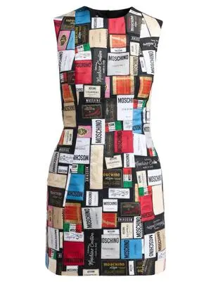 Moschino Label-print Cotton Mini Dress - Multi