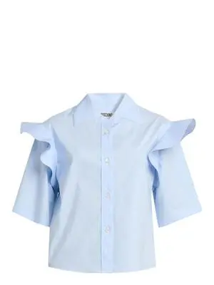 Moschino Ruffled Shoulder Poplin Shirt - Multi Light Blue