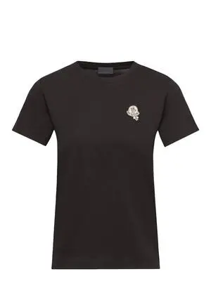 Moncler Crew Neck T-shirt In Cotton - Black