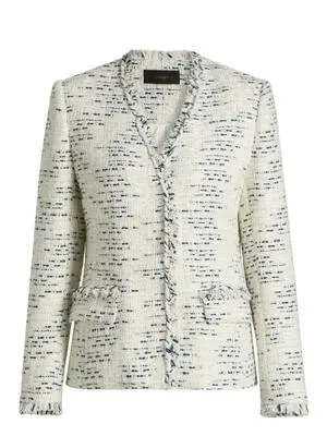 KOBI HALPERIN Saphire Frayed-trim Tweed Jacket