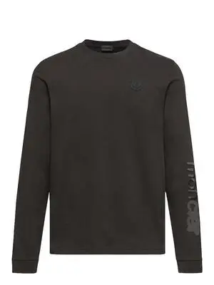 Moncler Long Sleeve Crewneck T-shirt In Cotton Jersey Black