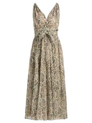 UNGARO Jillian Leopard-print Cotton Voile Midi-dress - Multi