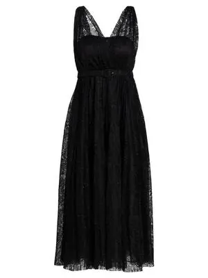 UNGARO Tara Tulle Lace Midi-dress - Black