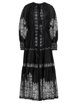 Kobi Halperin Lauryn Lace Print Cotton-silk Maxi Dress - Black