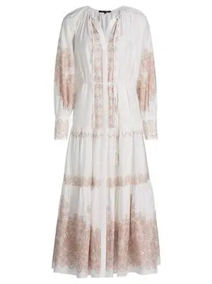 Kobi Halperin Lauryn Lace Print Cotton-silk Maxi Dress - Ivory
