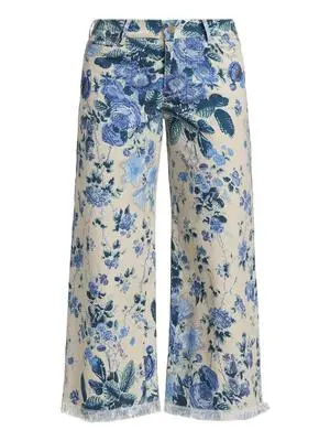KOBI HALPERIN Anne Floral-print Twill Crop Pants