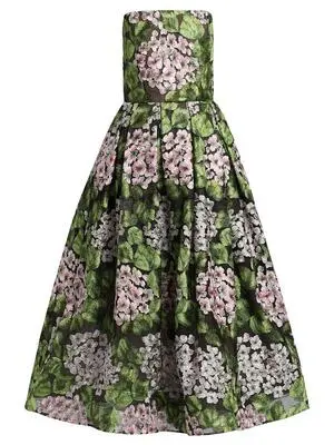 BRONX BANCO Kate Floral Embroidered Corset Midi-dress - Multi