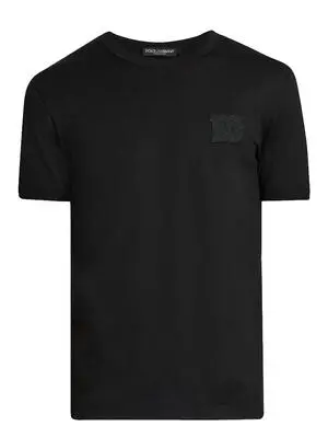 Dolce & Gabbana Dg Patch Cotton Crewneck T-shirt - Nero