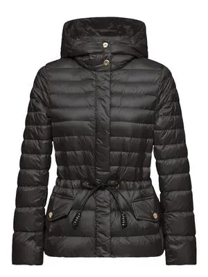 Moncler Raies Puffer Coat With Hood - Black
