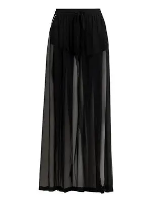 Dolce & Gabbana Sheer Silk Chiffon Palazzo Pants - Nero