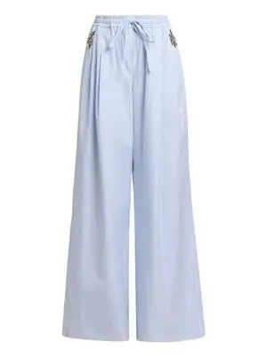 DOLCE & GABBANA Crystal-embellished Cotton Drawstring Pants