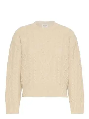 Max Mara Cable Knit Wool Yarn Jumper - Beige