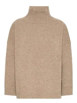 Max Mara Wool Knit Turtleneck Jumper - Hazelnut Brown