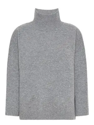 Max Mara Wool Knit Turtleneck Jumper - Medium Grey
