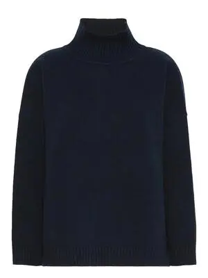 Max Mara Wool Knit Turtleneck Jumper - Navy
