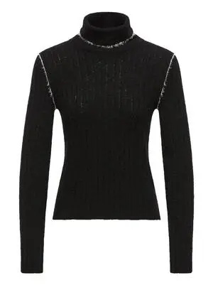 Moncler Turtleneck Sweater In Cotton - Black