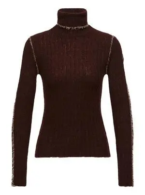 Moncler Turtleneck Sweater In Cotton - Brown