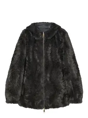 Marina Rinaldi Reversible Heavy Coat - Medium Grey