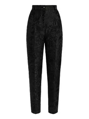 DOLCE & GABBANA Floral Brocade High-rise Slim-leg Pants