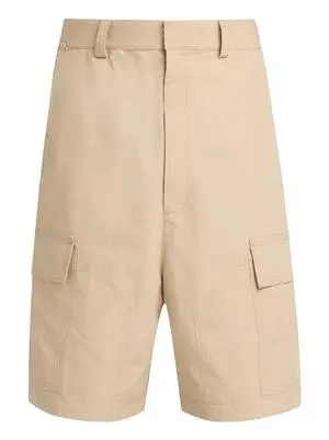 Bottega Veneta Cotton Toile Cargo Shorts - Stucco