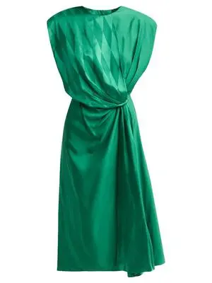 Versace Silk-blend Draped Midi Dress - Emerald