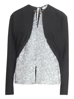 Rabanne Metallic Crepe Blouse - Black