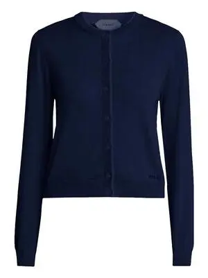 Versace La Vacanza Classic Wool Cardigan - Navy