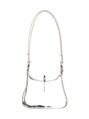 Rabanne Small Ring Leather Shoulder Bag - Silver
