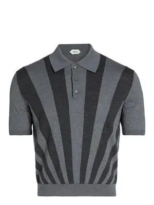 VERSACE Rays Intarsia-knit Polo Shirt