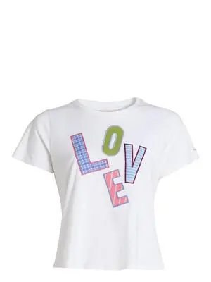 Cinq À Sept Love Collage Patch Shrunken T-shirt - White Multi