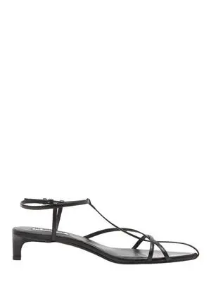 JIL SANDER Strappy 35mm Leather Kitten Heel Sandals - Black