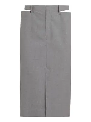 JIL SANDER Cut-out Wool Pencil Skirt - Shadow